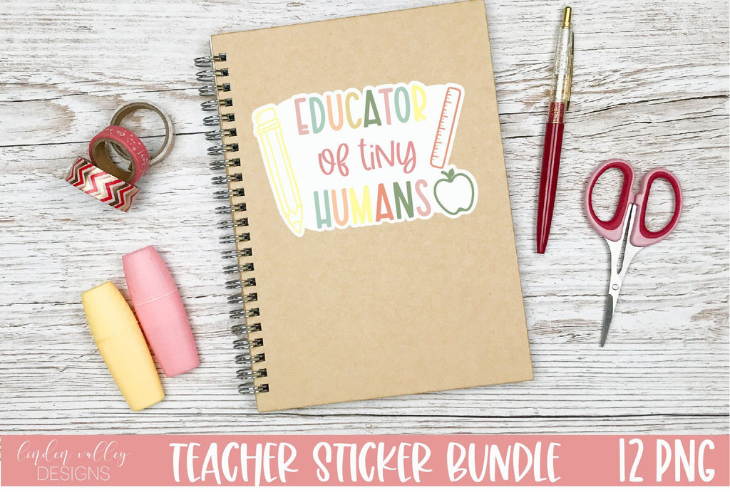 Teacher Sticker Mini Bundle-Funny Teacher PNG Bundle - So Fontsy