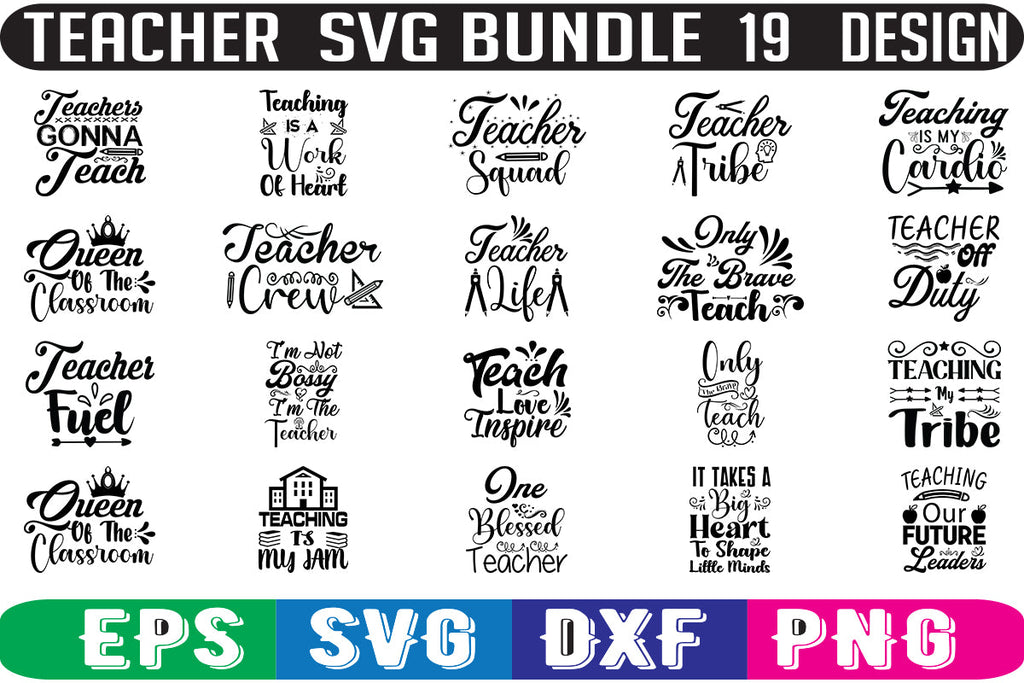 Teacher SVG bundle 19 design - So Fontsy