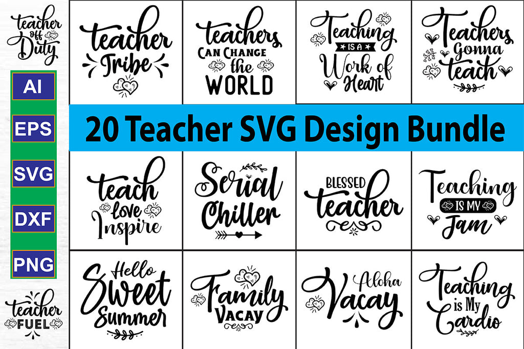 Teacher SVG Design Bundle - So Fontsy