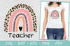 Teacher SVG | Leopard Rainbow | Back To school SVG - So Fontsy