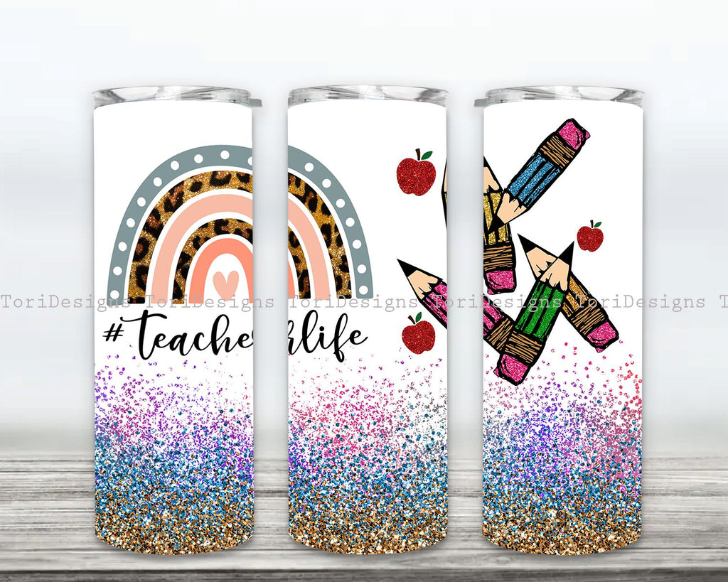 Teacher Tumbler 20oz Skinny Tumbler Design Sublimation, Teacher Pencil ...