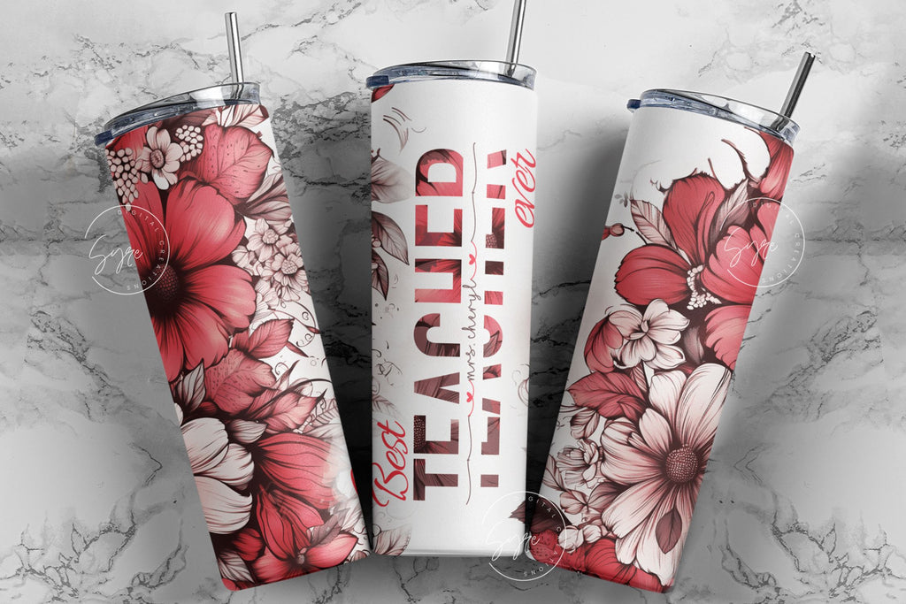 Teacher Tumbler Wrap Design, Floral Tumbler Wrap, Teachers Life ...