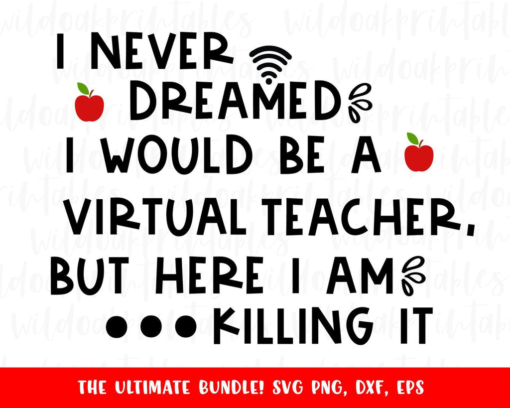 teacher virtual learning svg bundle, funny virtual teacher svg sayings ...