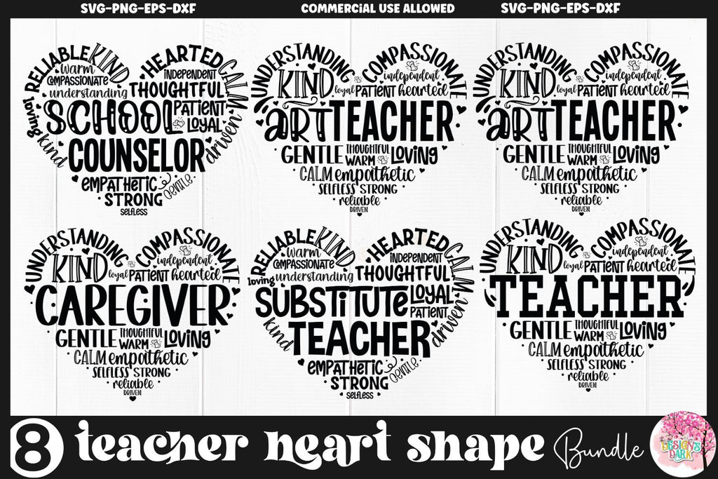 Teacher Word Art SVG Bundle - So Fontsy