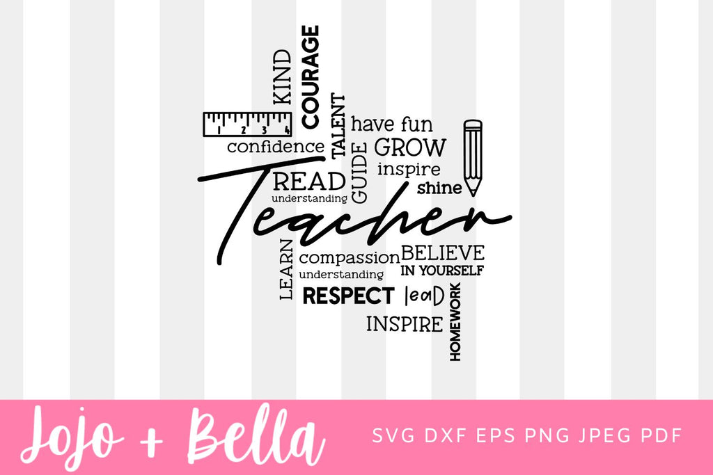 Teacher Word Art Svg, Teacher Shirt Svg Png, Teacher Appreciation Svg ...