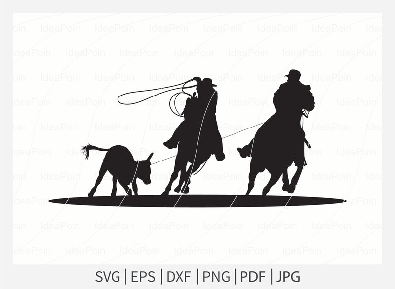 Team Roping Rodeo Ranch svg, Team roping, Cattle Roping Cowboy, Cattle ...