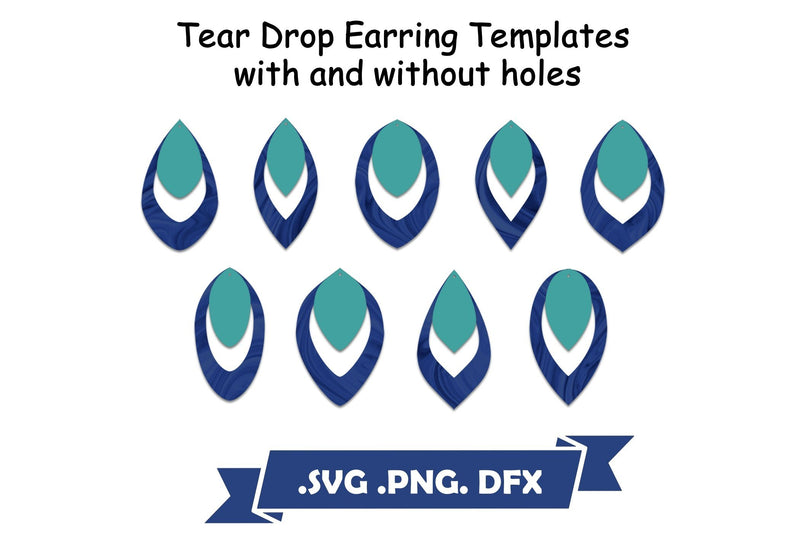 Tear Drop Earring SVG Templates - So Fontsy