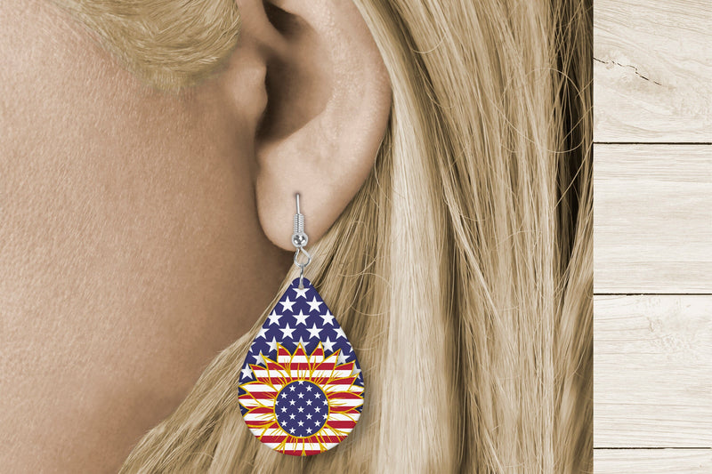 Teardrop earring sublimation | Patriotic earring - So Fontsy