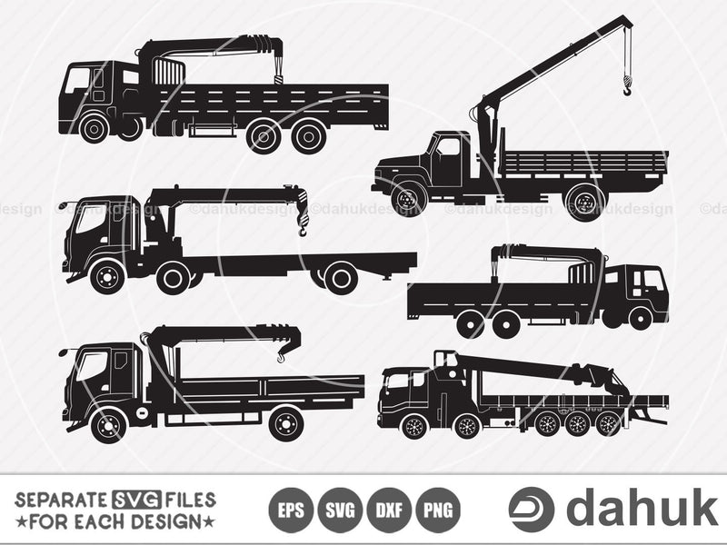 Telescoping boom truck svg, Boom truck svg, Dump Truck svg, Silhouette ...