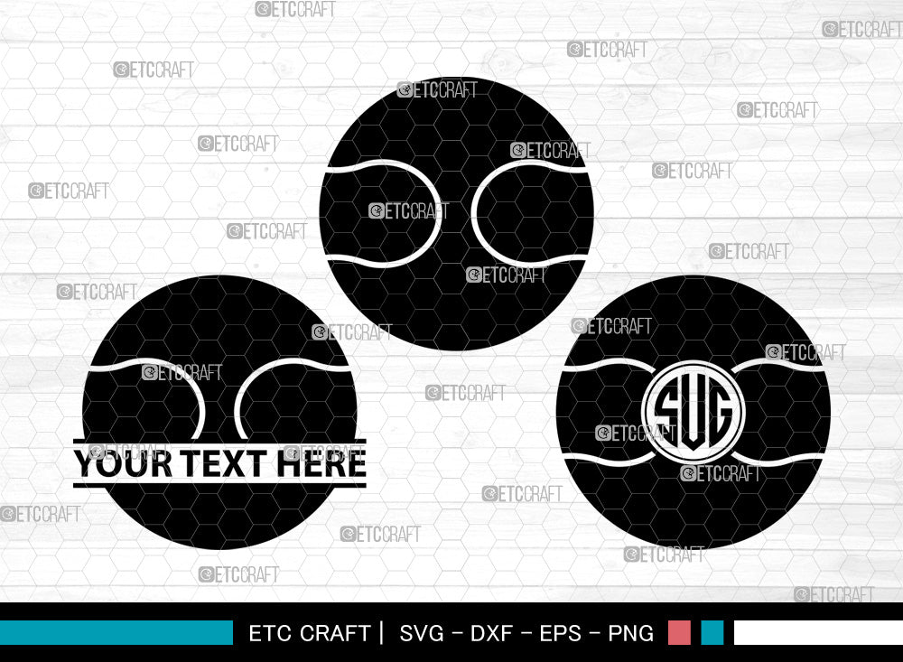 Tennis Ball Icons Monogram, Tennis Ball Svg, Sports Ball Svg, Tennis ...