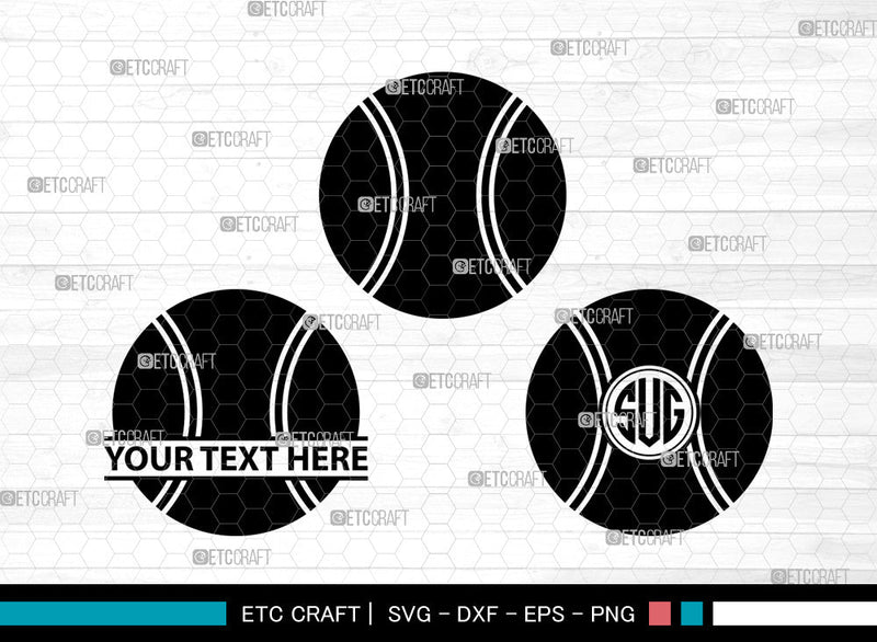 Tennis Ball Icons Monogram, Tennis Ball Svg, Sports Ball Svg, Tennis ...