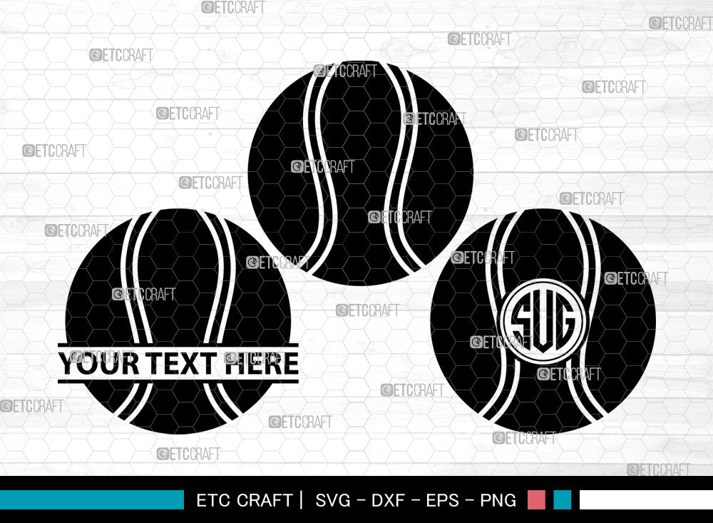 Tennis Ball Icons Monogram, Tennis Ball Svg, Sports Ball Svg, Tennis ...