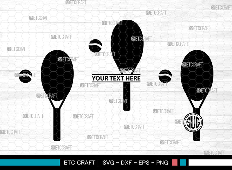 Tennis Icons Monogram, Tennis Svg, Tennis Ball Svg, Tennis Racket ...