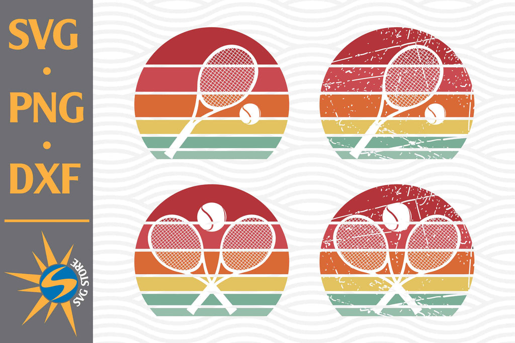 Tennis Retro SVG, PNG, DXF Digital Files Include - So Fontsy