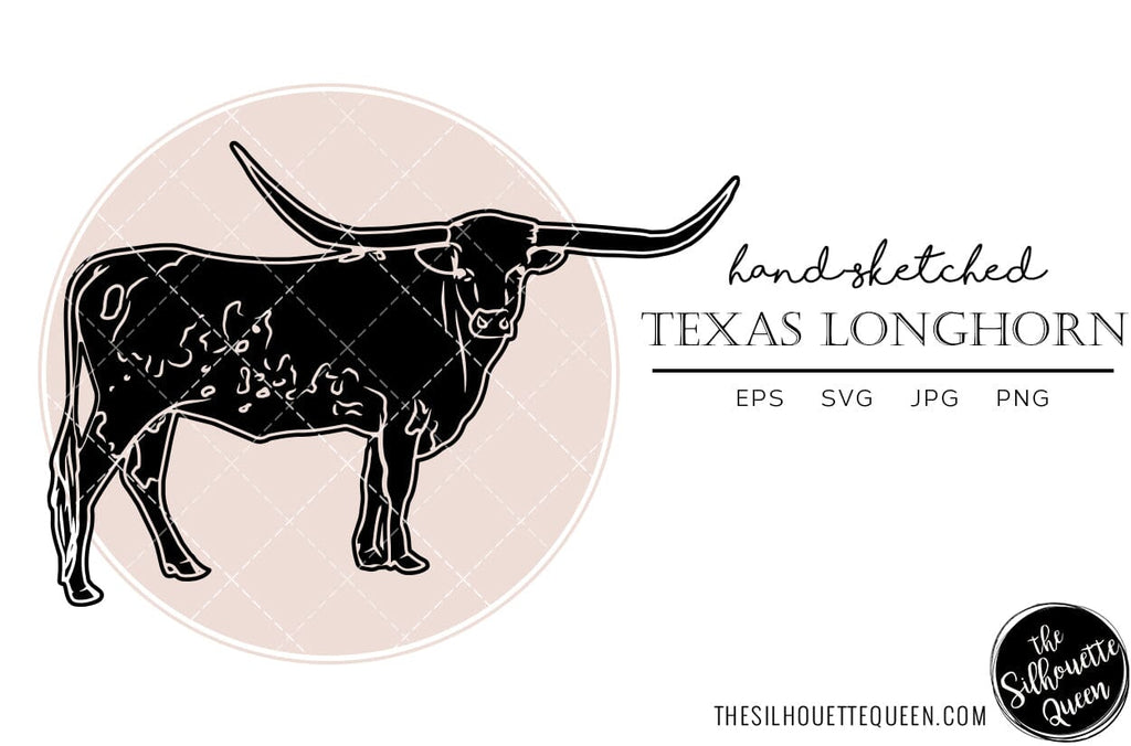 Texas Longhorn Sketch Vector - So Fontsy