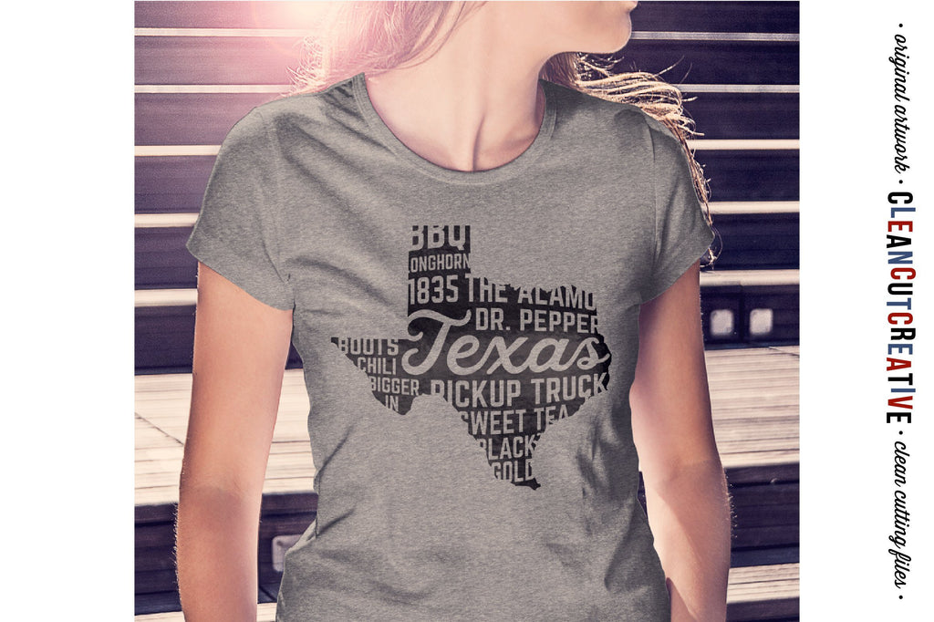 Texas State design - Word Art SVG file - So Fontsy