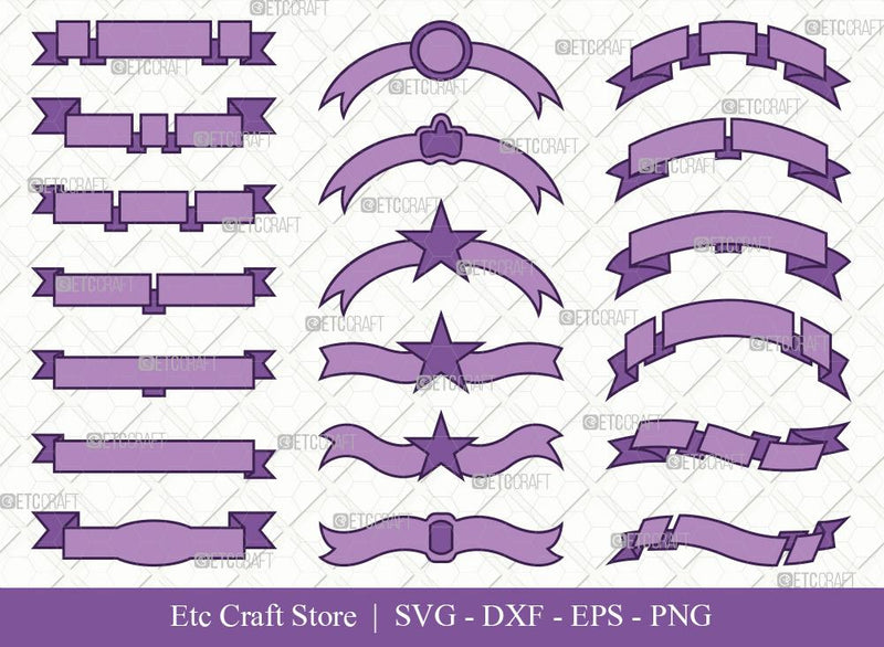 Text Ribbon Clipart SVG Cut File | Text Banner Svg | Banner Ribbon ...