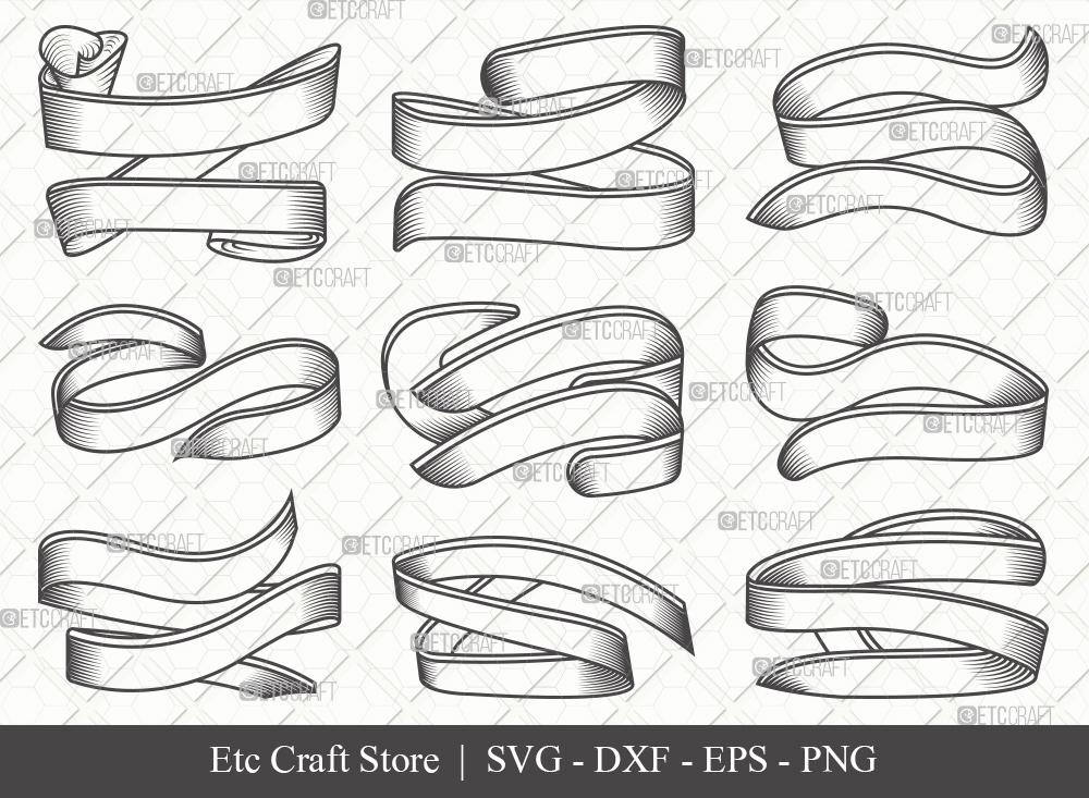 Text Ribbon Outline SVG Cut File | Text Banner Svg | Banner Ribbon ...