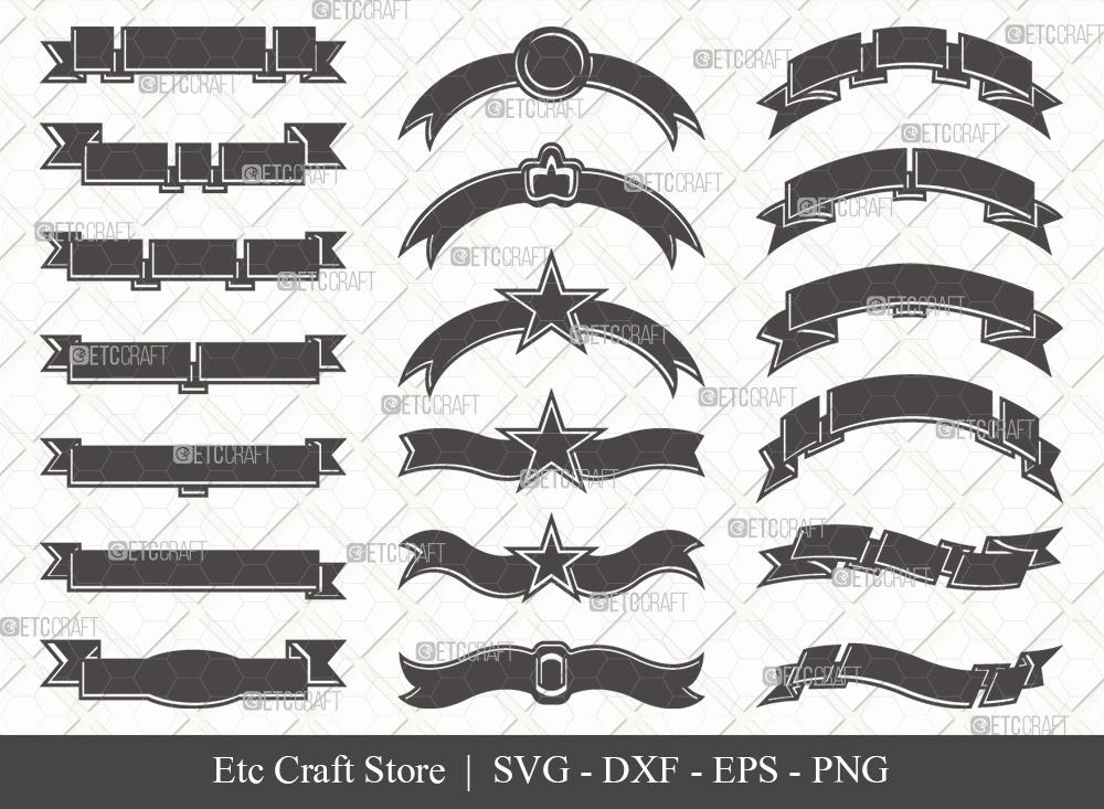 Text Ribbon Silhouette SVG Cut File | Text Banner Svg | Banner Ribbon ...