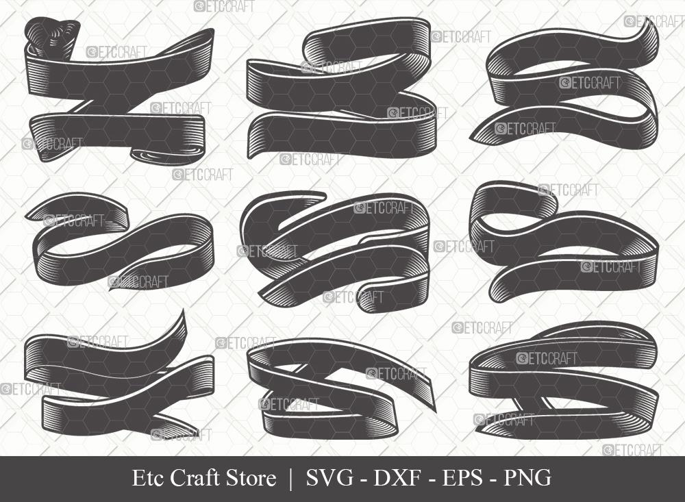 Text Ribbon Silhouette SVG Cut File | Text Banner Svg | Banner Ribbon ...