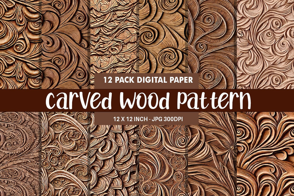 Texture wood carving patterns - So Fontsy