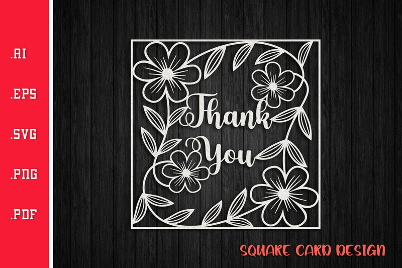 Thank You Card Paper Cut SVG PNG AI EPS PDF - So Fontsy