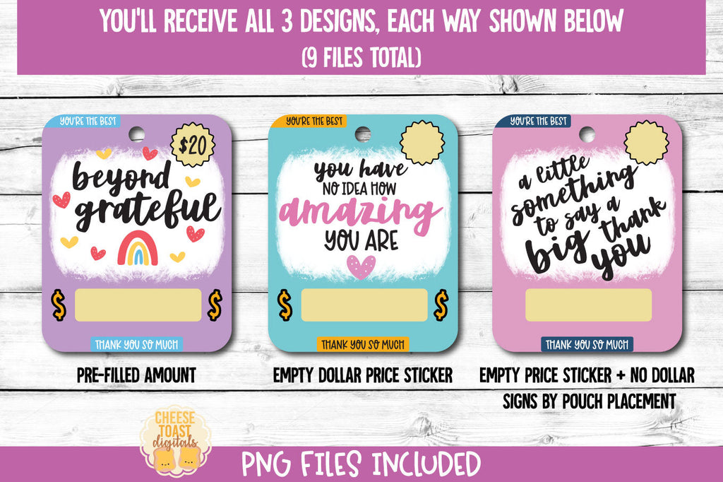Thank You Money Card PNG Designs | Printable Thank You Cards - So Fontsy
