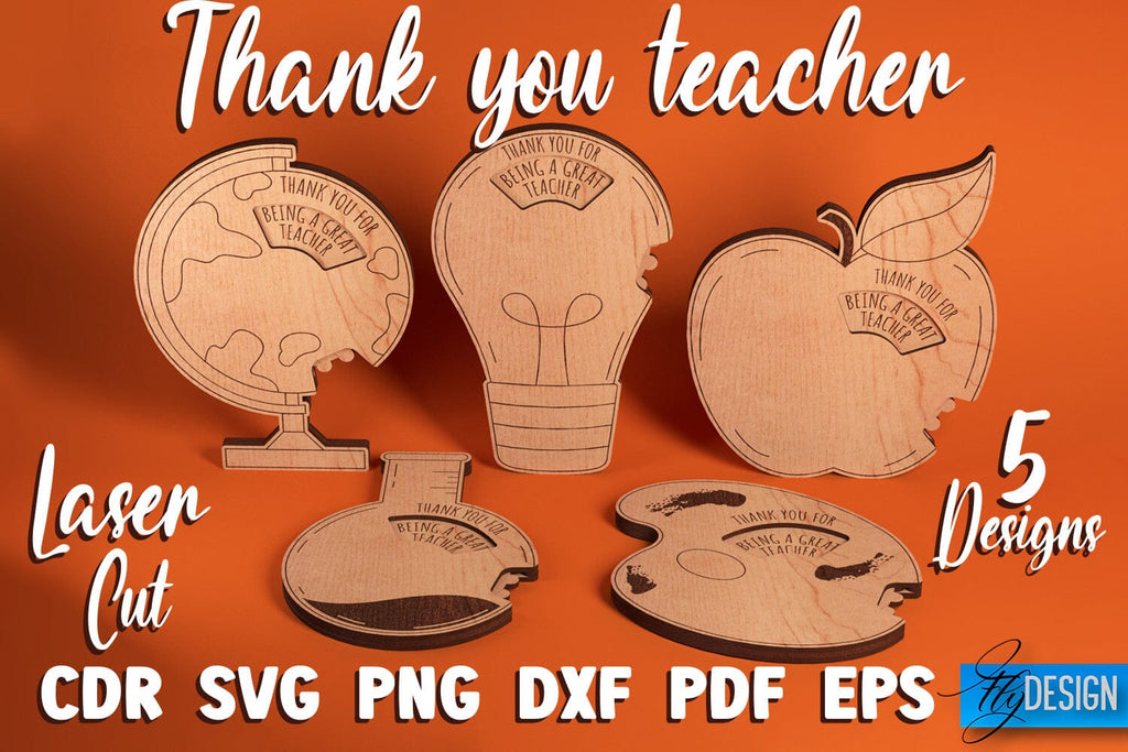 Thank You Teacher Laser Cut SVG | Teacher SVG Design | CNC Files - So Fontsy