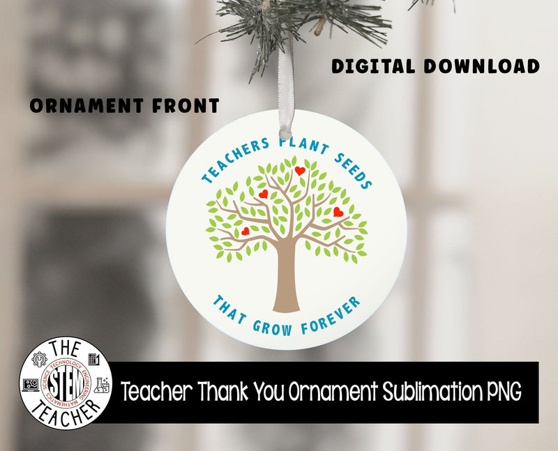 Thank you Teacher Sublimation Circle PNG | Teacher gift | Teacher ...