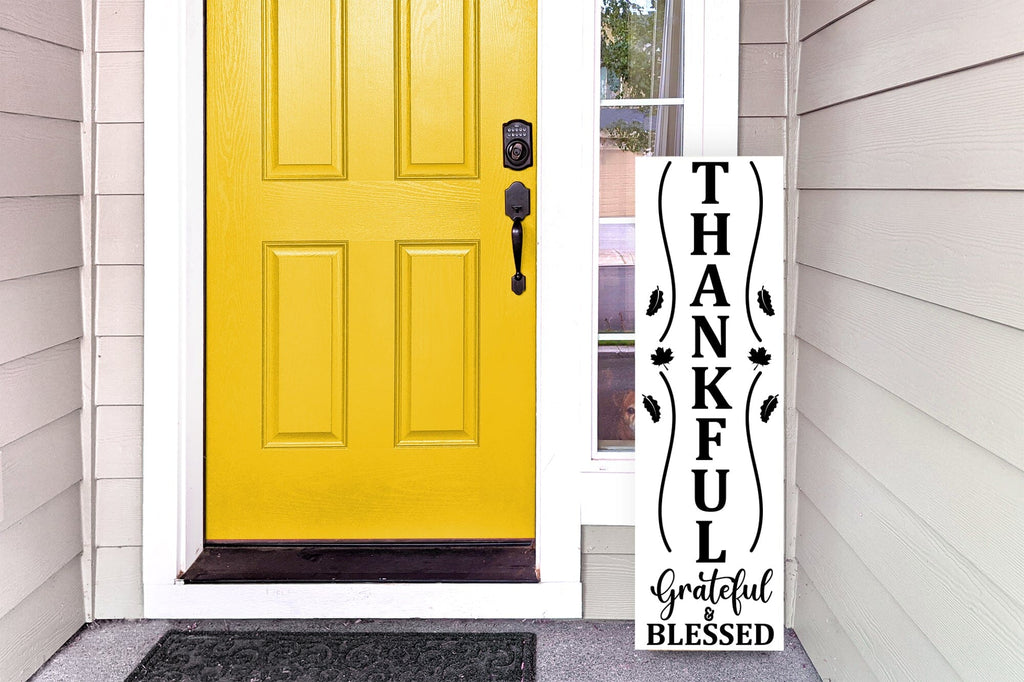 Thankful Grateful & Blessed - Porch Sign SVG - So Fontsy
