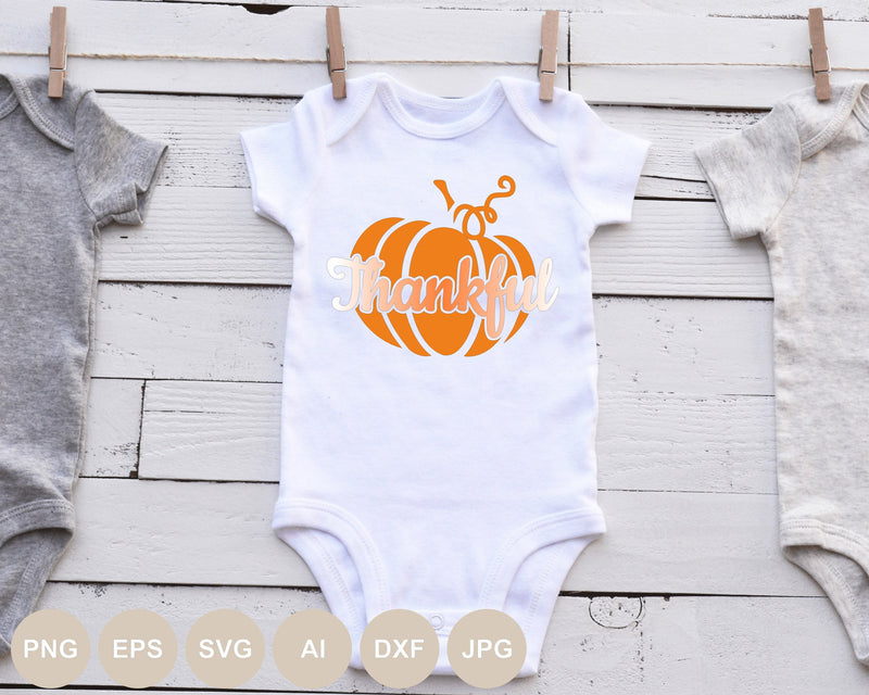 Thankful Pumpkin Svg file Bundle, Pumpkin Cut file, Fall Printable ...