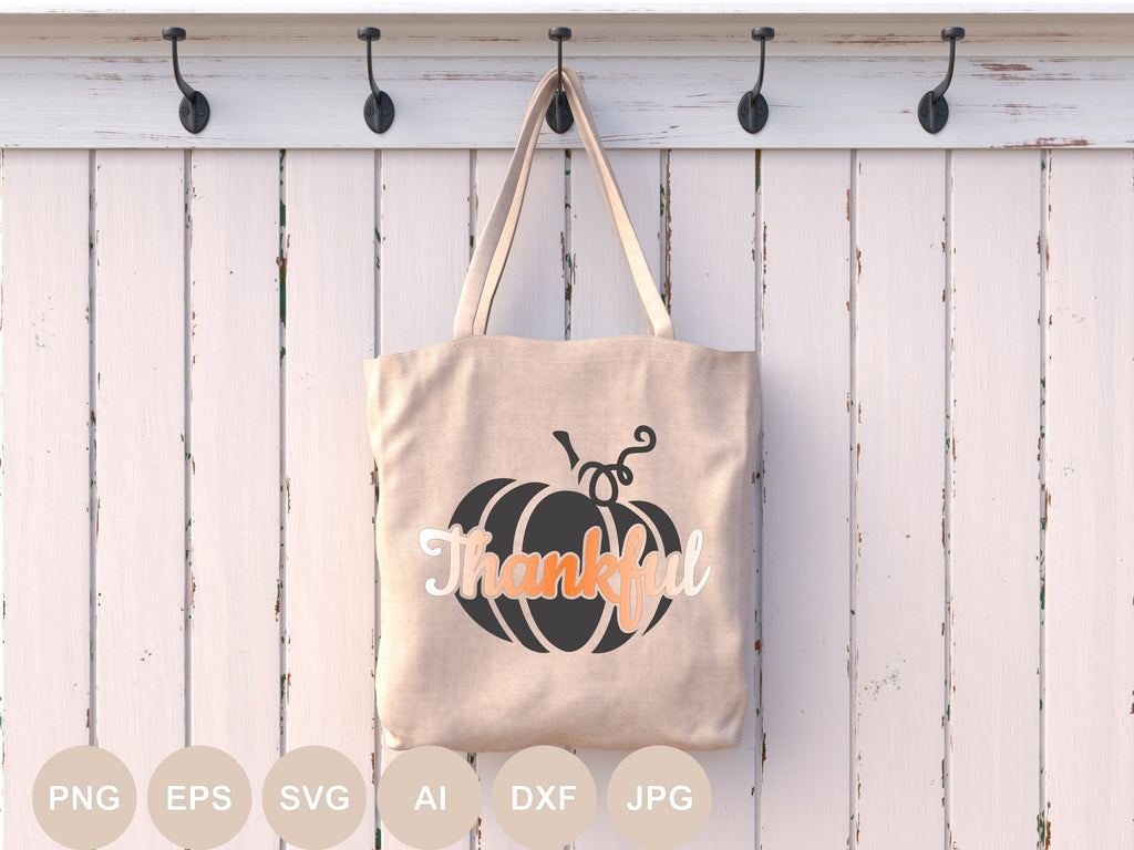 Thankful Pumpkin Svg file Bundle, Pumpkin Cut file, Fall Printable ...