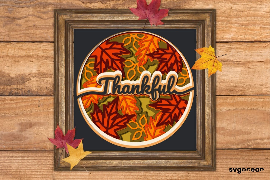 Thankful Shadow Box Svg - So Fontsy
