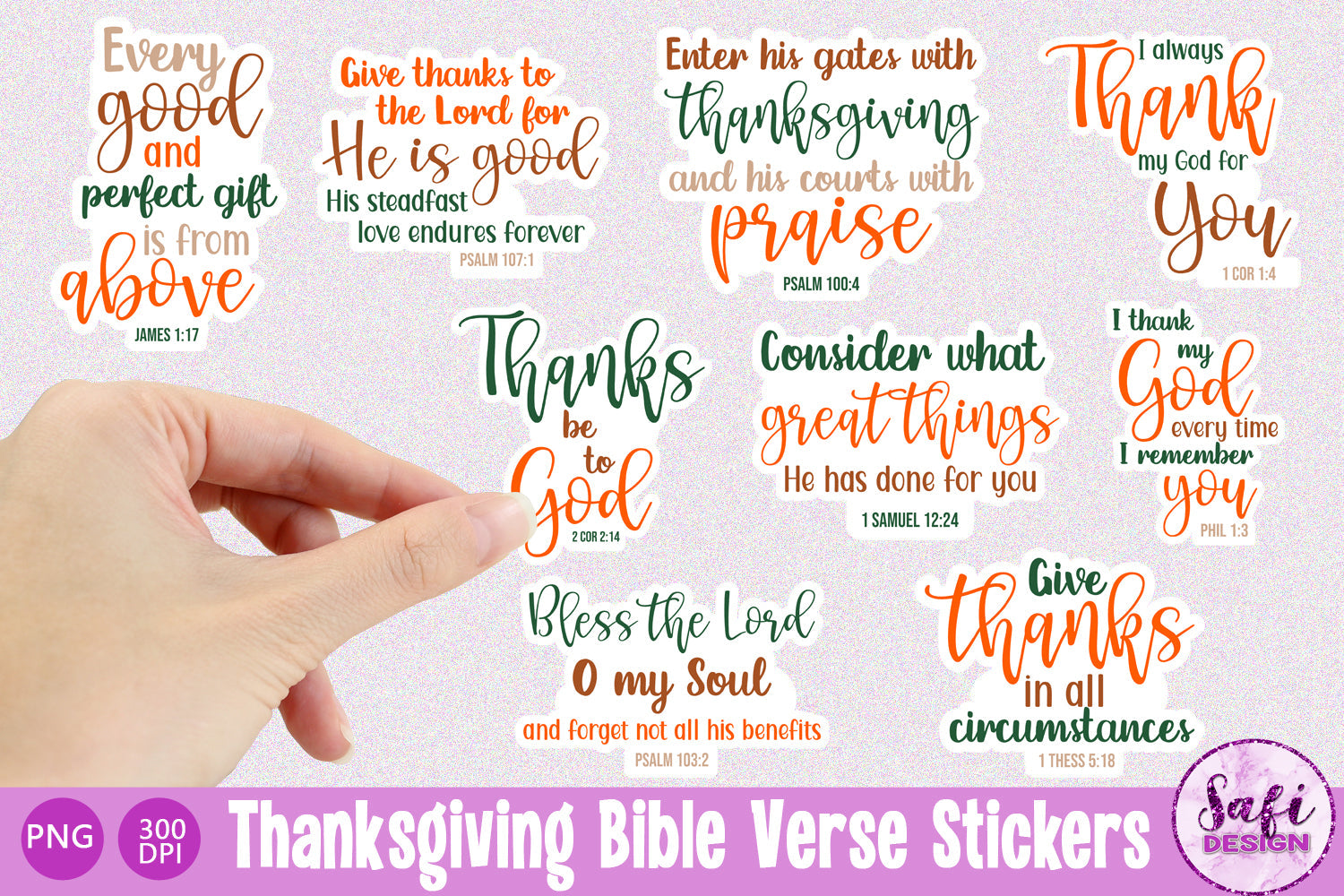 Thanksgiving Bible Verse Printable Stickers - So Fontsy