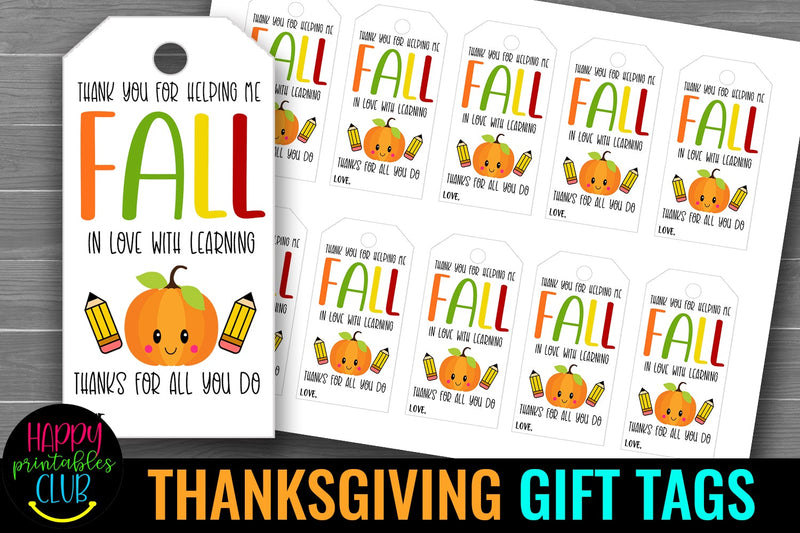 Thanksgiving Gift Tags- Printable Gift Tags Thanksgiving - So Fontsy