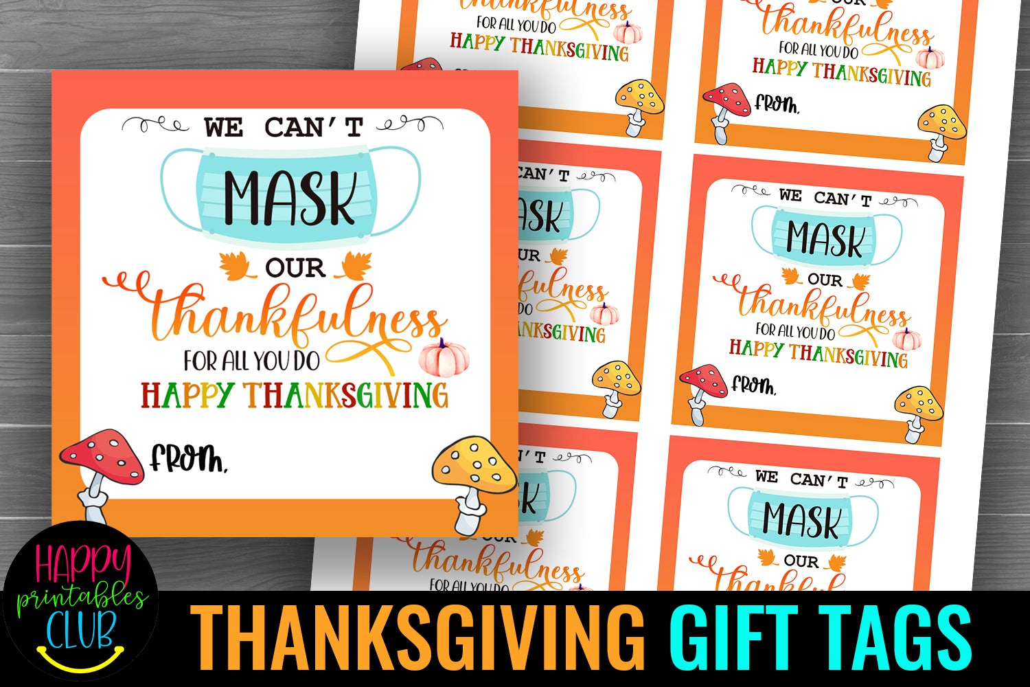 Thanksgiving Gift Tags- Printable Gift Tags Thanksgiving - So Fontsy