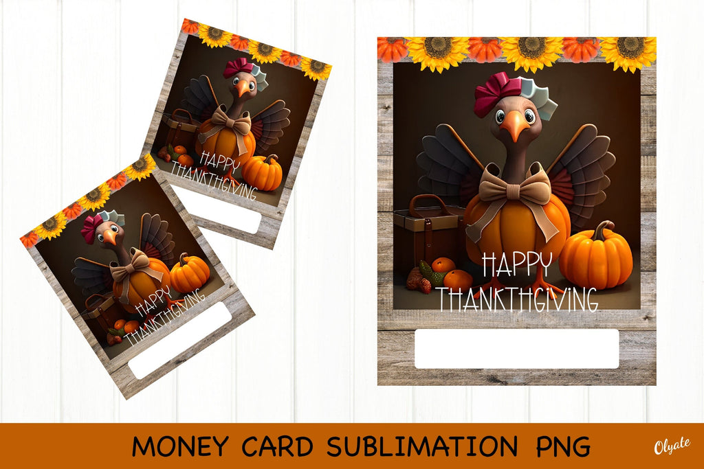 Thanksgiving Money Card Sublimation PNG - So Fontsy