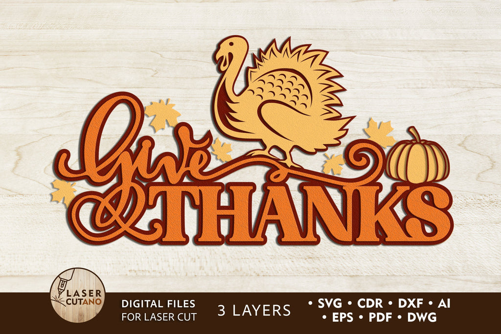 THANKSGIVING Multilayer Laser Cut Files, Mandala, Round Sign SVG, 3D ...