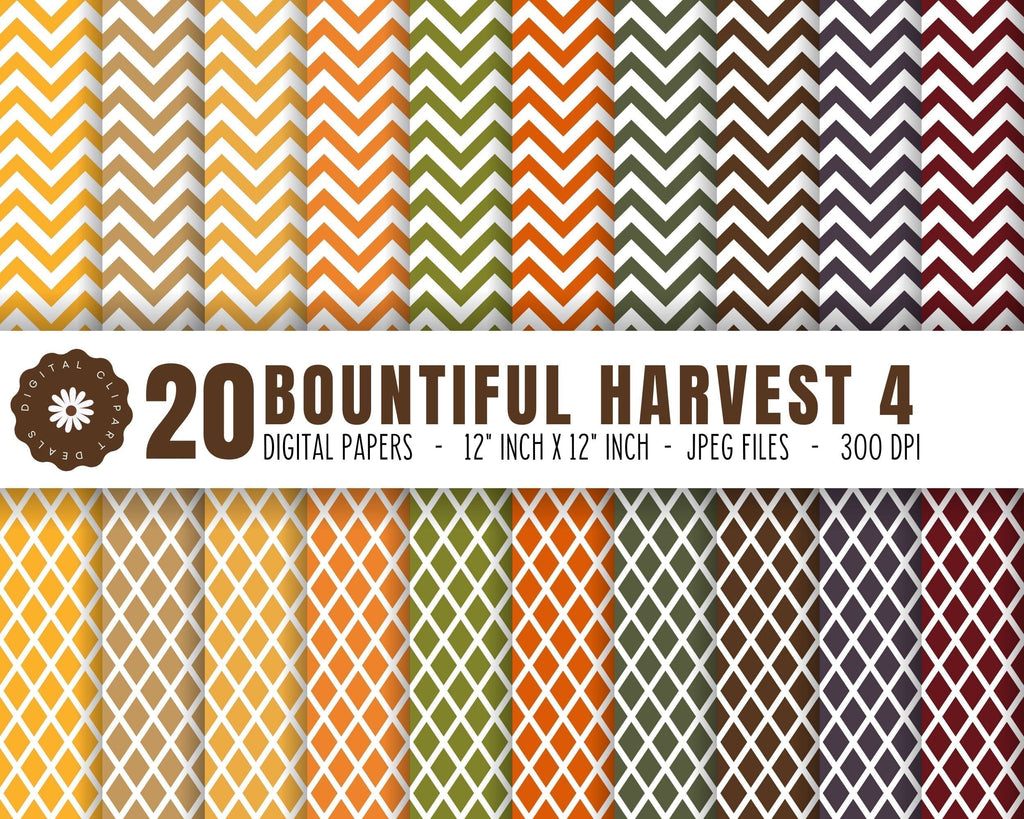 Thanksgiving Patterns BIG Bundle #1 - Printable Fall Digital Papers ...