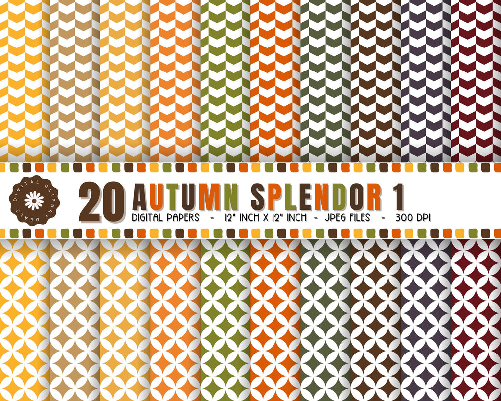 Thanksgiving Patterns BIG Bundle #2 - Printable Fall Digital Papers - So Fontsy