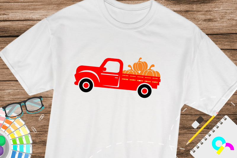 Thanksgiving pumpkin truck svg - So Fontsy