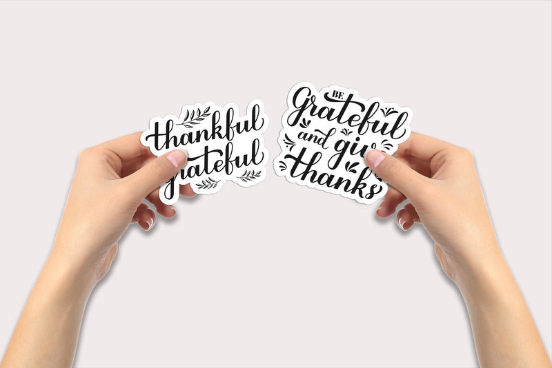Thanksgiving quotes sticker bundle. Printable stickers - So Fontsy