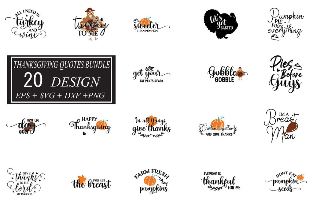 Thanksgiving SVG bundle 20 design - So Fontsy