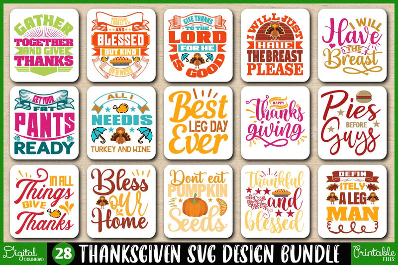 Thanksgiving SVG Design Bundles, No Lucks Given SVG, Funny, Kids, T ...