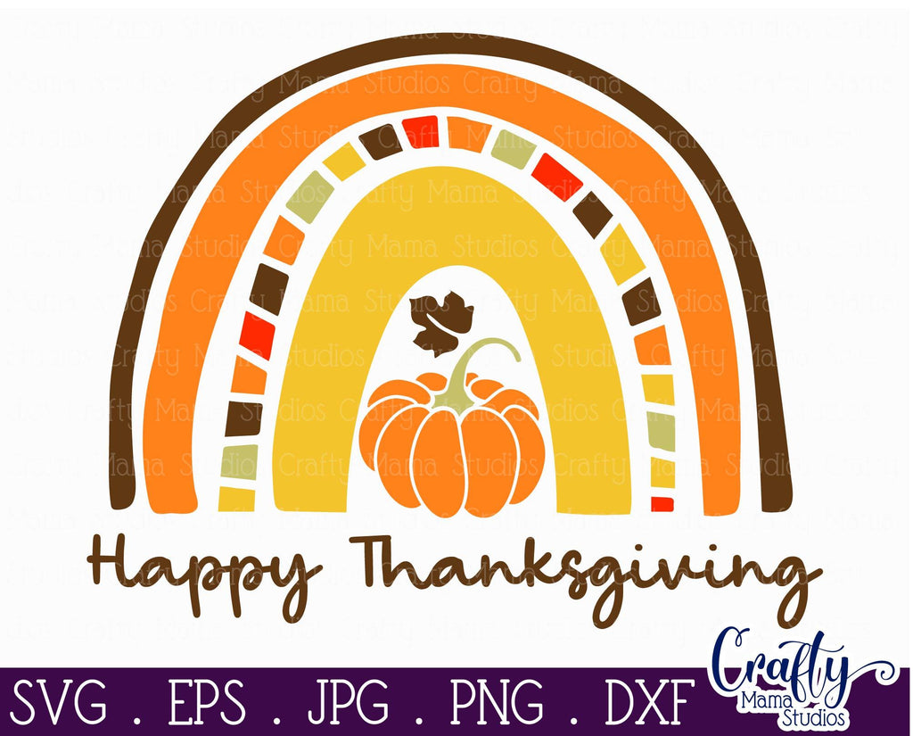 Thanksgiving Svg, Fall Svg, Happy Thanksgiving Rainbow File - So Fontsy