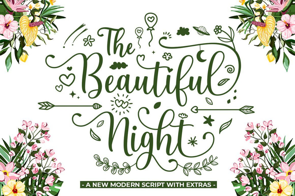 The Beautiful Night Script With Extras - So Fontsy