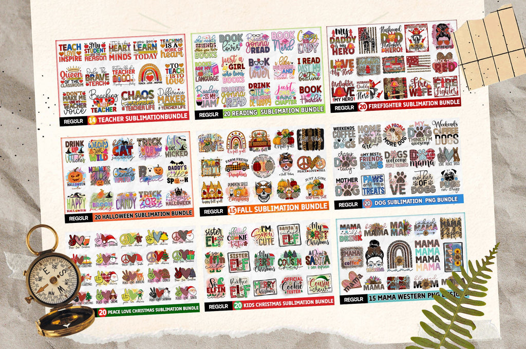 The Delightful Sublimation Bundle - 685 DESIGNS 40 BUNDLE - So Fontsy
