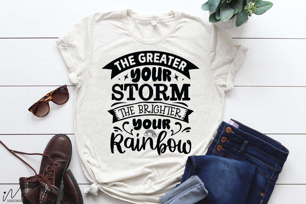 The greater your storm the brighter your rainbow svg, Jesus svg, Faith ...