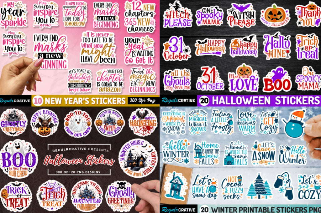 The Hugest Stickers PNG Big Bundle - So Fontsy