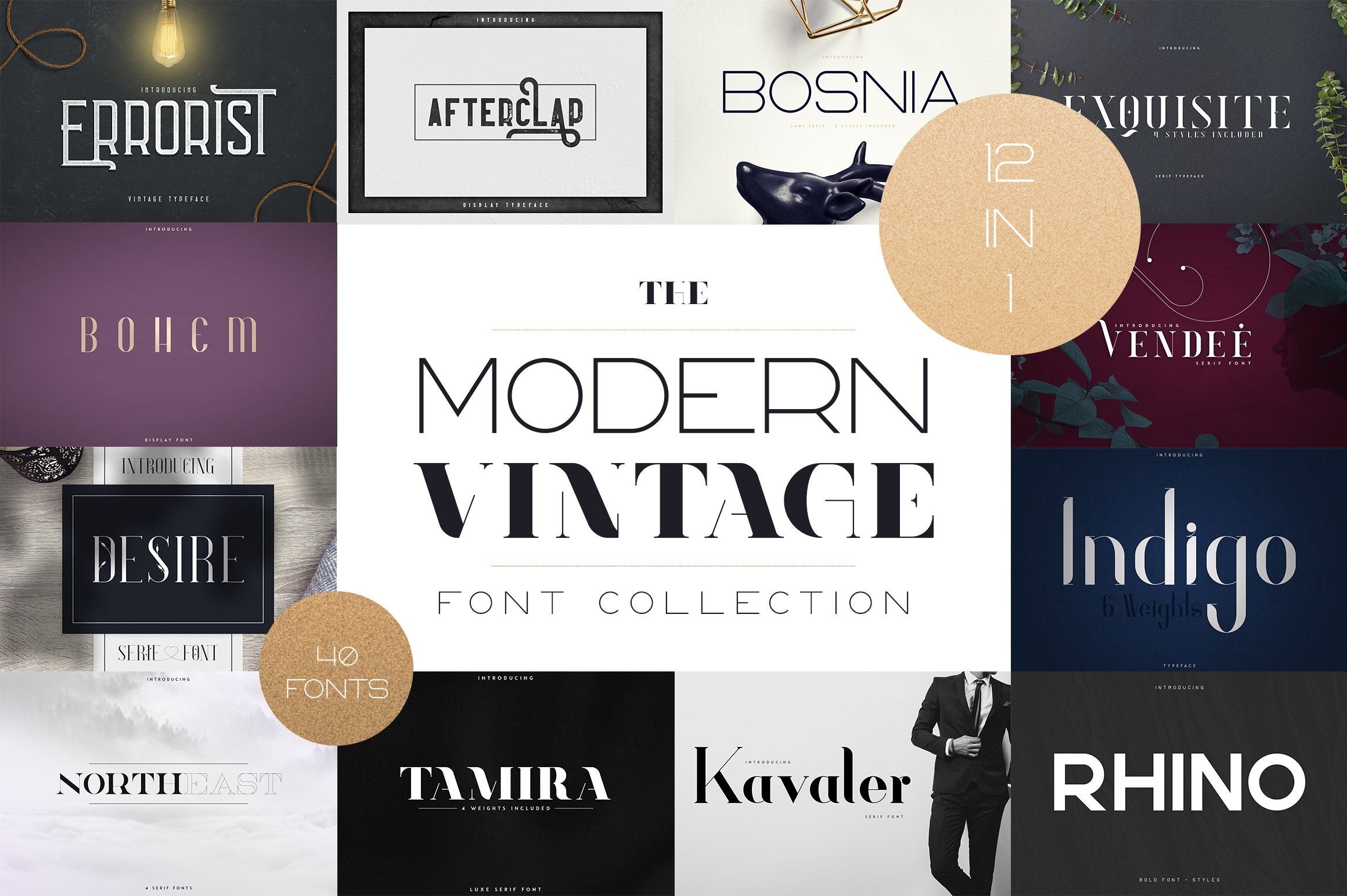 The Modern Vintage Font Collection - So Fontsy